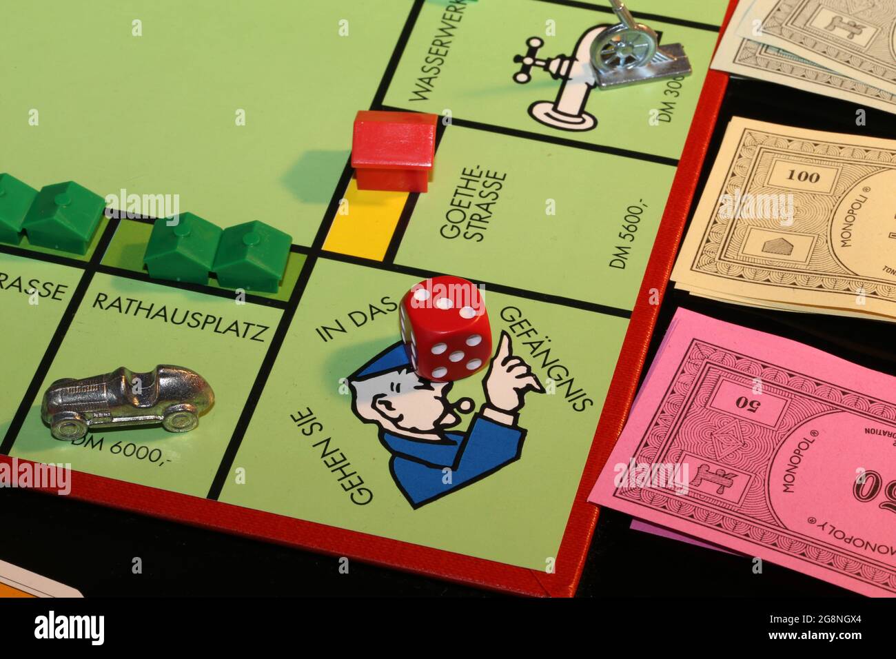 Symbol picture: Close-up of a Monopoly game (german Stock Photo - Alamy