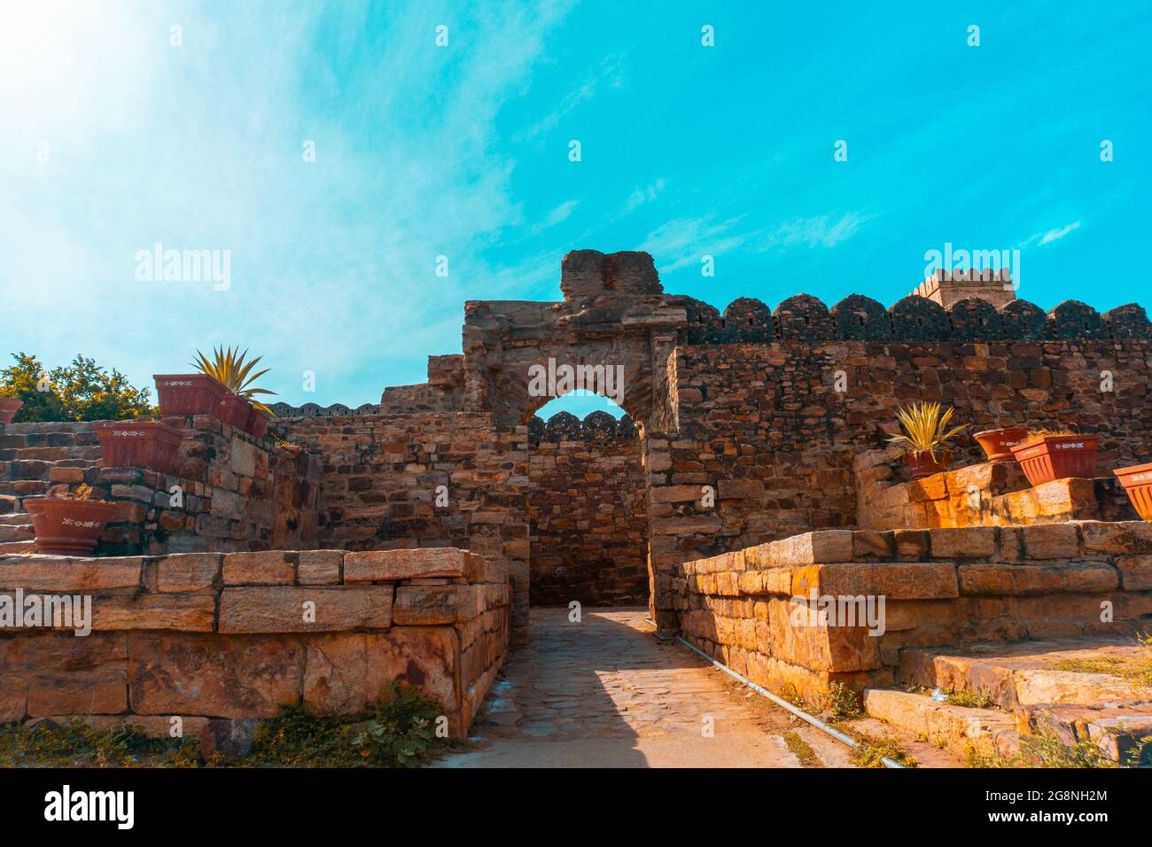 Architecture of an ancient fort on a sunny day Stock Photo - Alamy