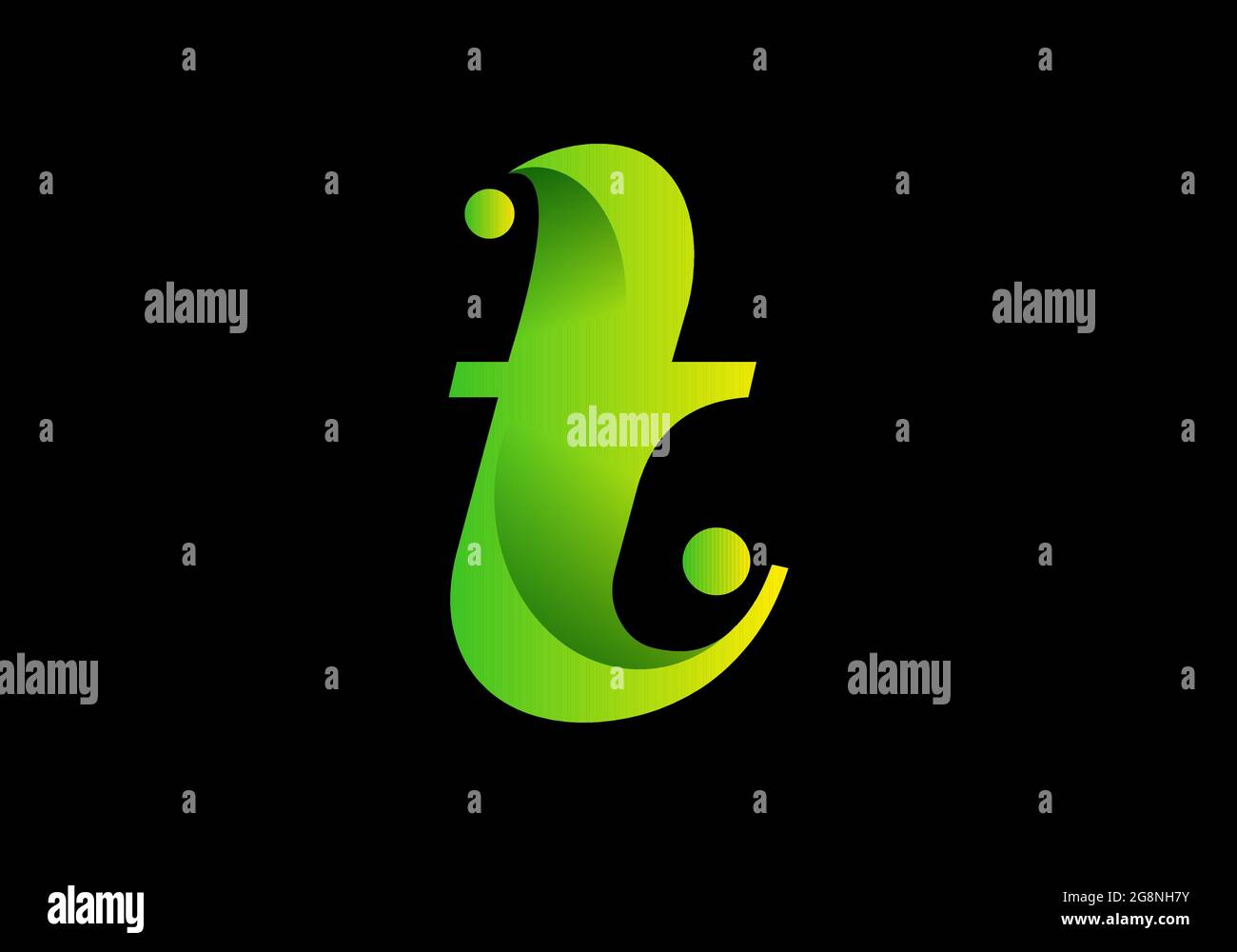 Green yellow gradient color of t initial letter design Stock Vector ...