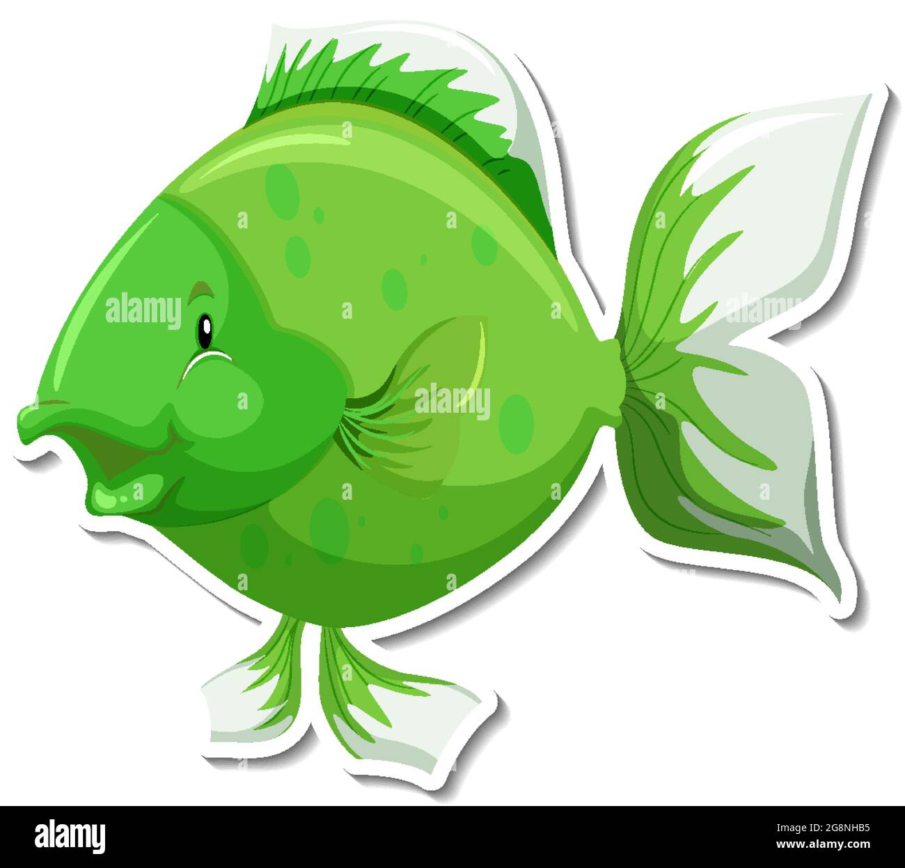 Cute fish sea animal cartoon sticker illustration Stock Vector Image ...