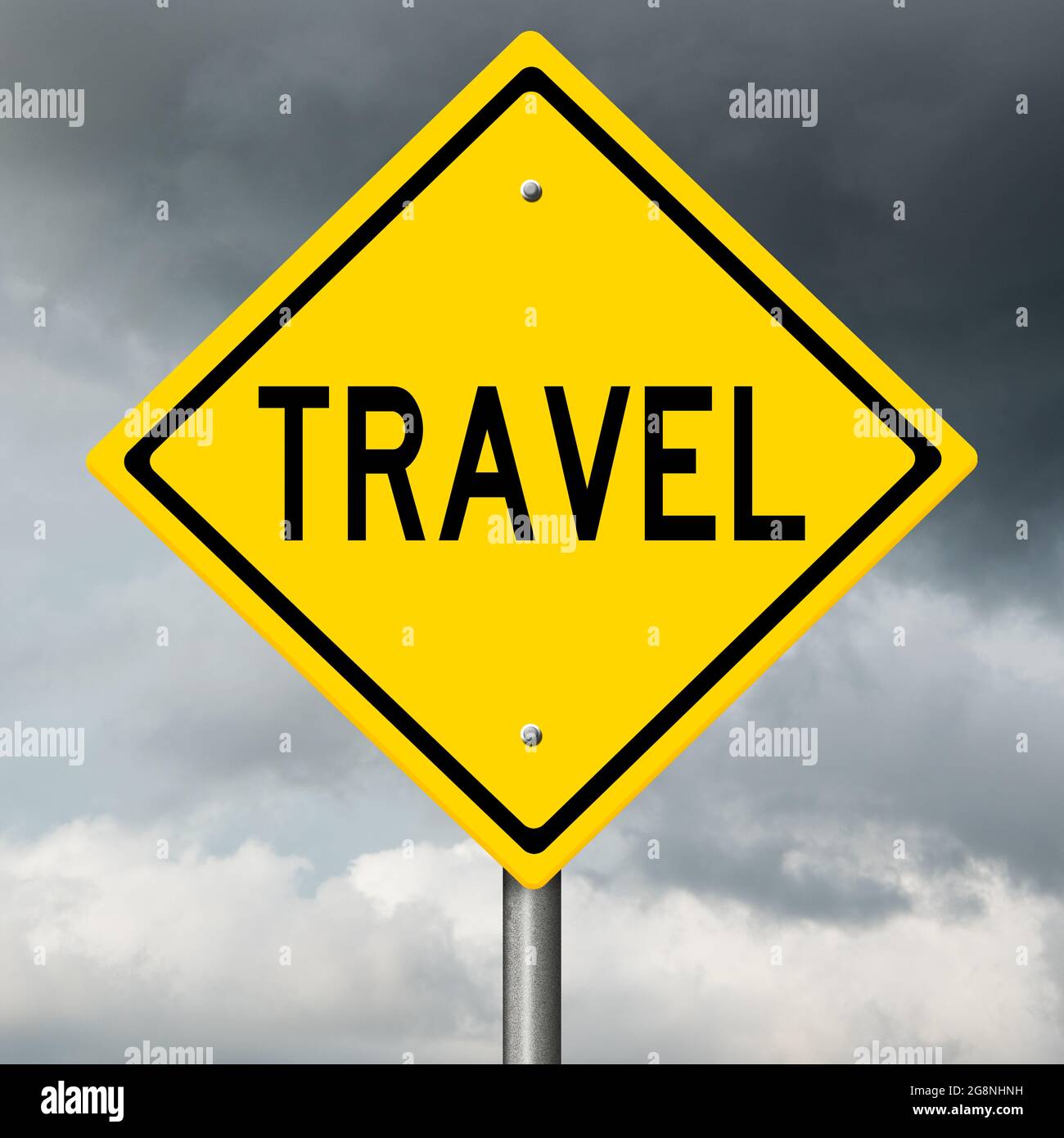 Rendered yellow highway sign Stock Photo - Alamy