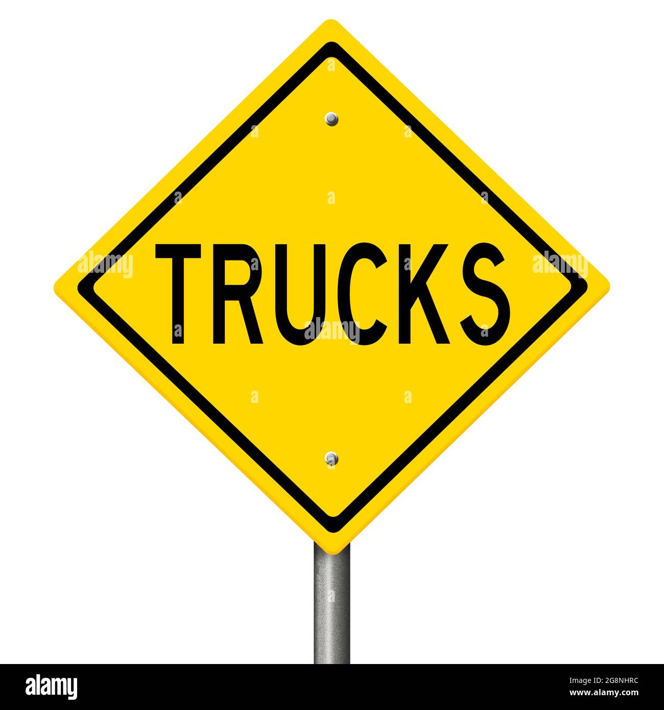 Rendered yellow highway sign Stock Photo - Alamy