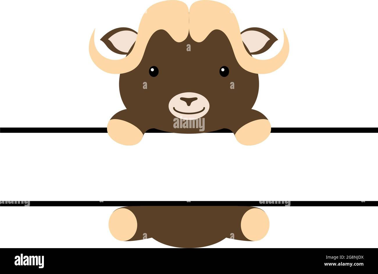 Cute musk-ox split monogram. Funny cartoon character for shirt ...
