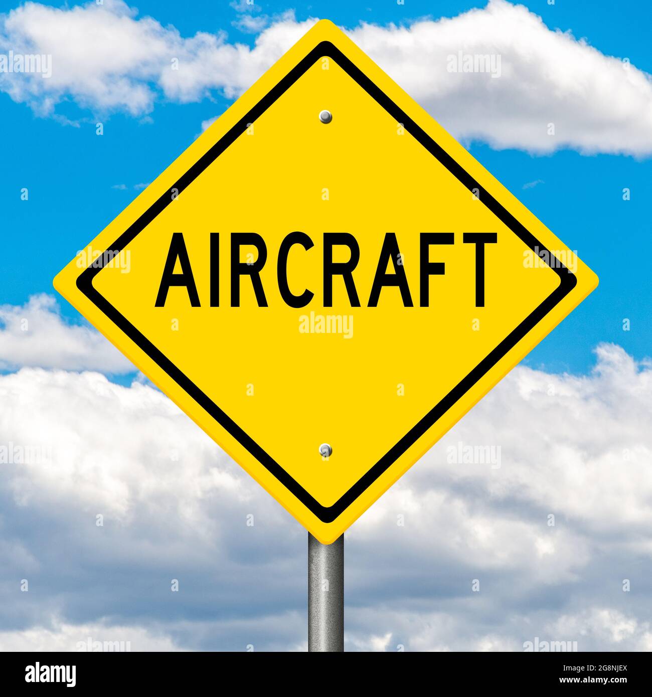 Rendered yellow highway sign Stock Photo - Alamy