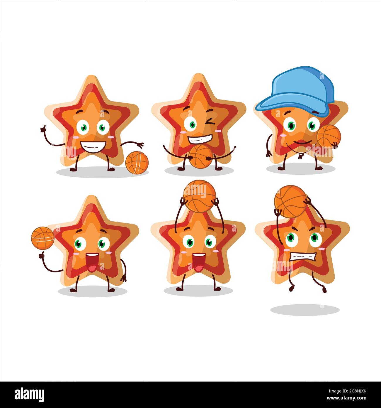 Talented star icon cartoon character as a basketball athlete. Vector ...