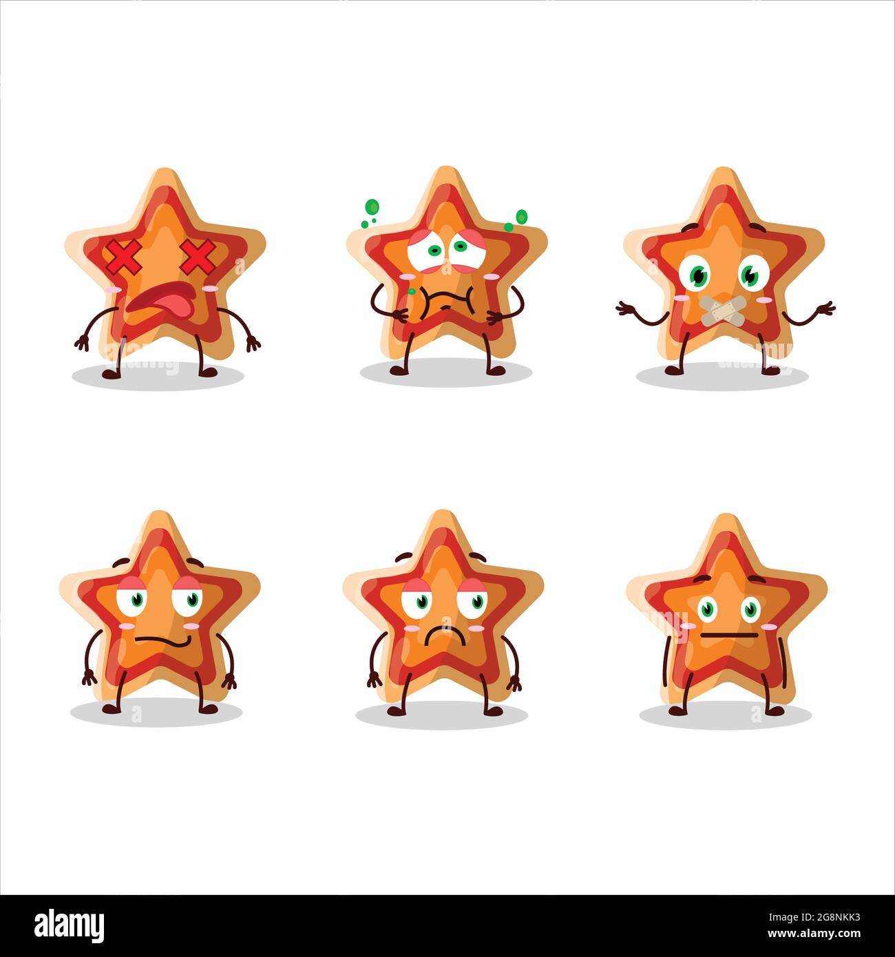 Star icon cartoon character with nope expression. Vector illustration ...