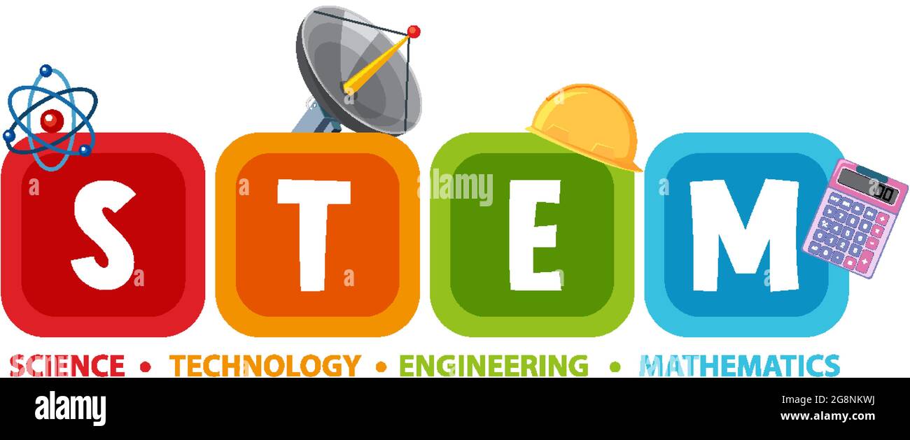 Colourful STEM education text icon illustration Stock Vector Image ...