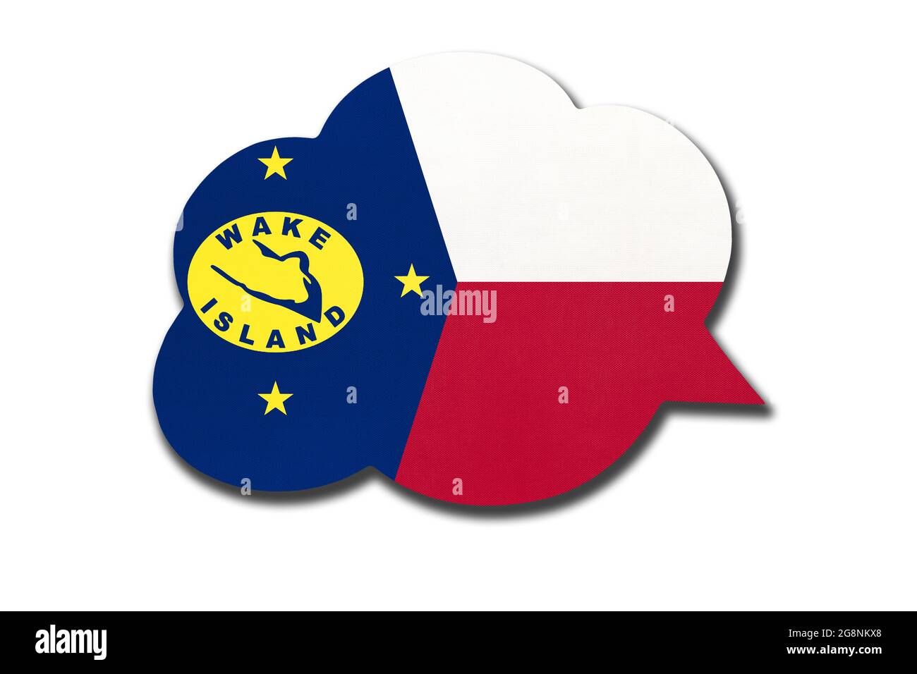 3d speech bubble with Wakean national flag isolated on white background ...