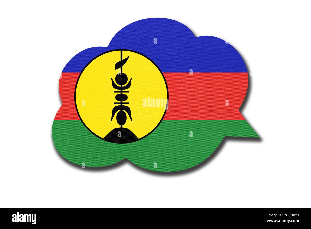 3d speech bubble with Caledonian national flag isolated on white ...