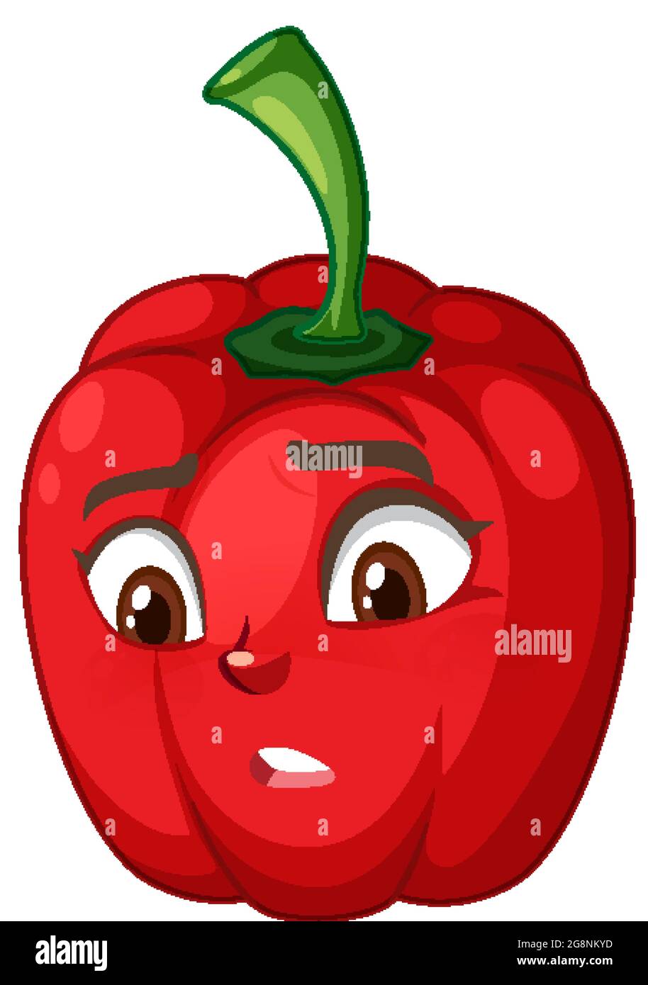 Capsicum cartoon character with facial expression illustration Stock ...