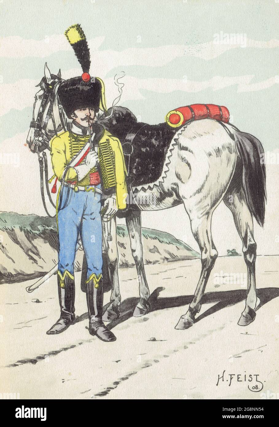 trompette du 9e hussards sous le Premier Empire Stock Photo - Alamy