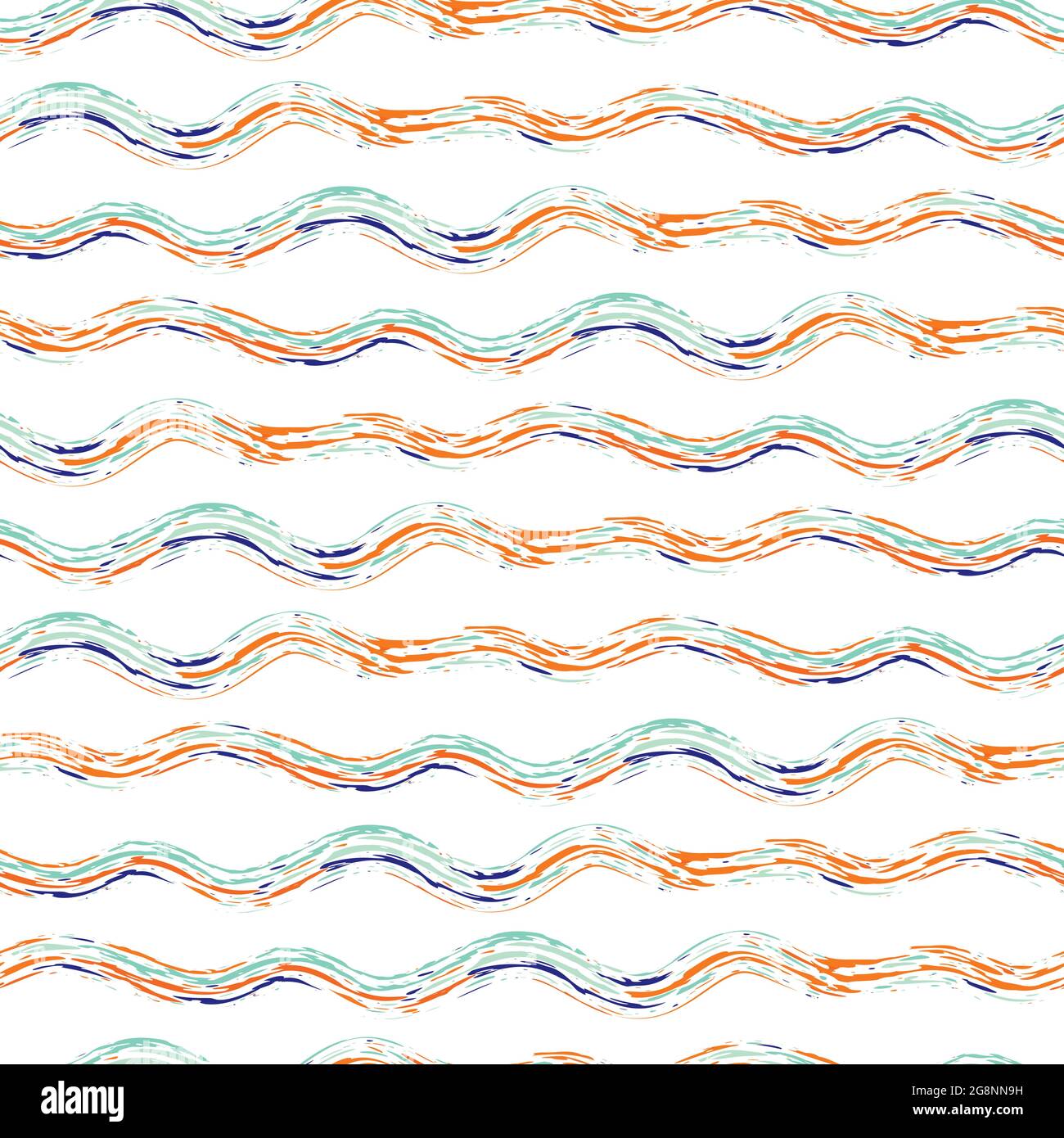 Hand drawn strands of wavy broken stripes.Seamless vector pattern ...