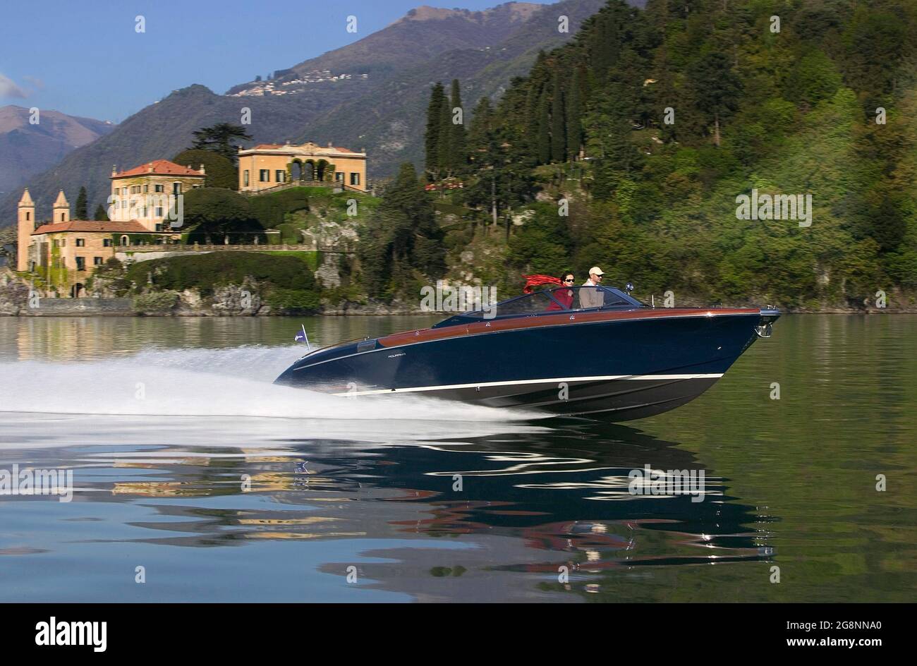 Aquariva speedboat, Villa Balbianello, Como Lake, Lombardy, Italy ...