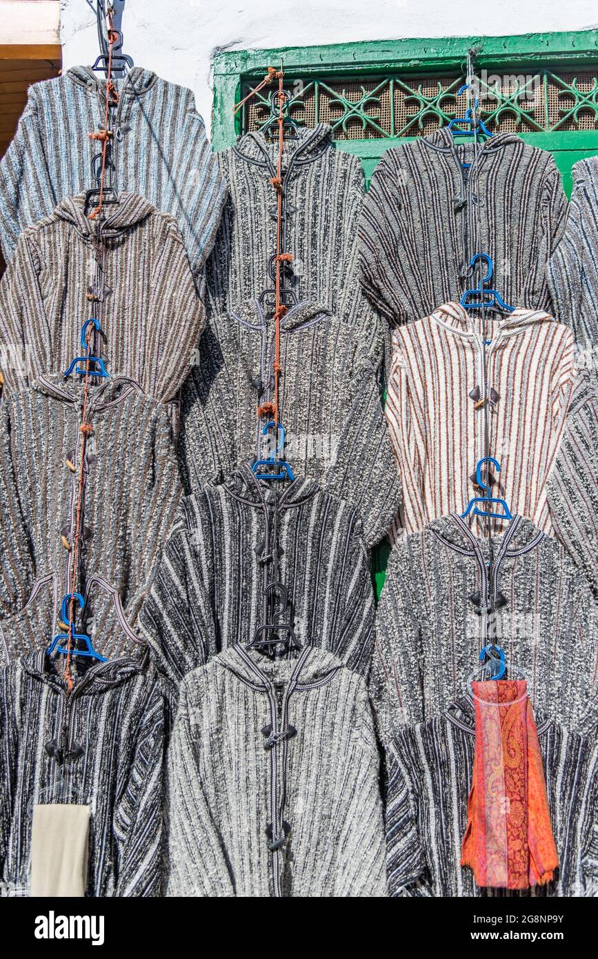 TETOUAN,, MOROCCO - Feb. 18, 2018: Traditional clothing in the market ...