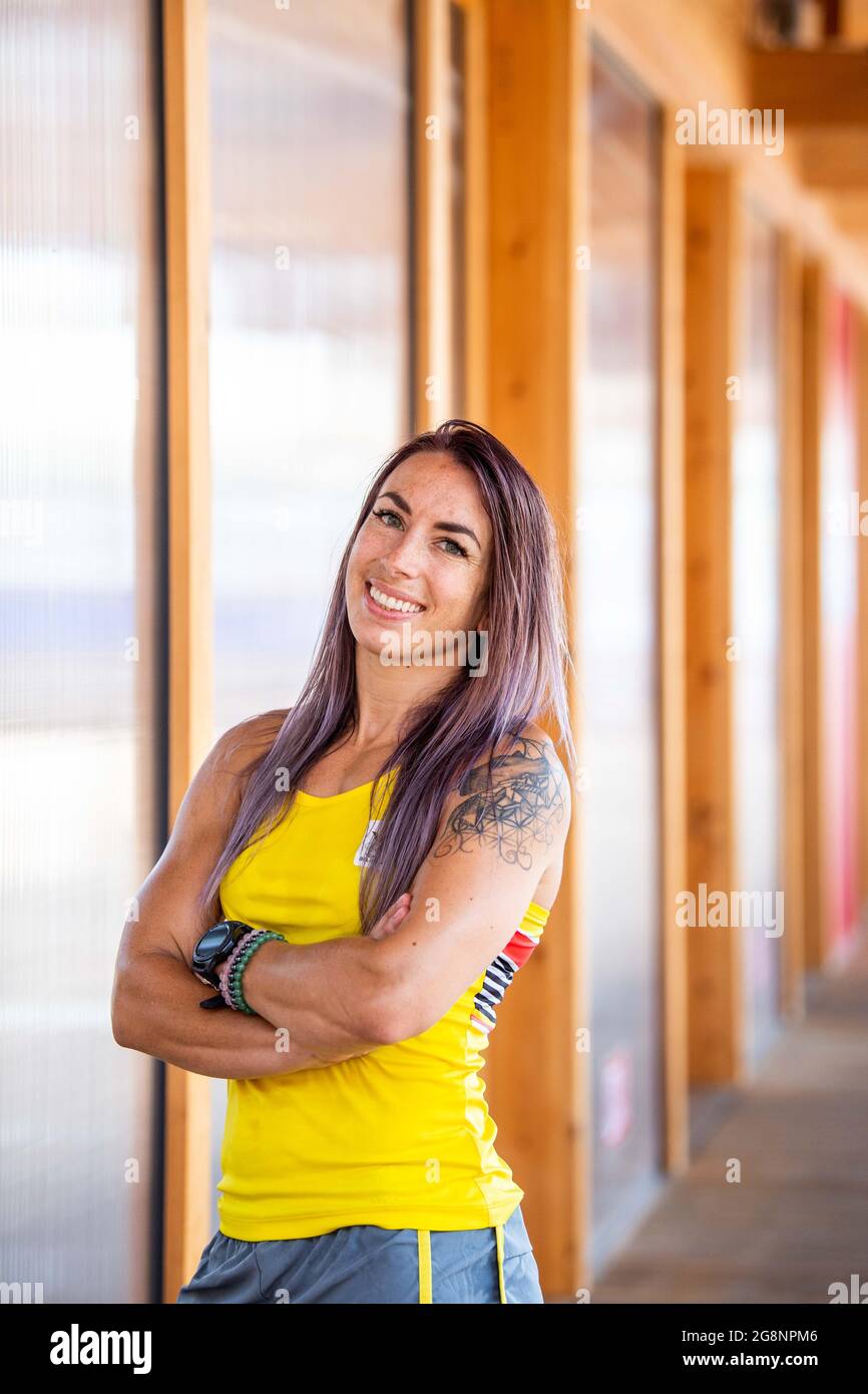 athlete Charline Van Snick pictured during a press conference at the ...
