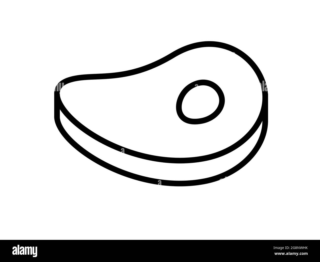 meat single isolated icon with outline style vector illustration Stock ...