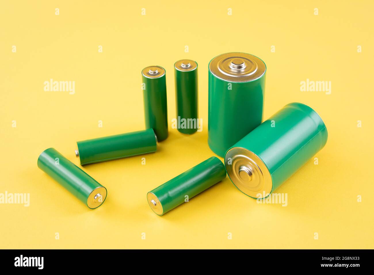 Green eco batteries, environment friendly battery Stock Photo - Alamy