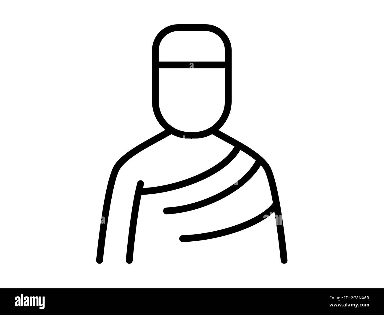 ihram muslim hajj single isolated icon with outline style vector ...