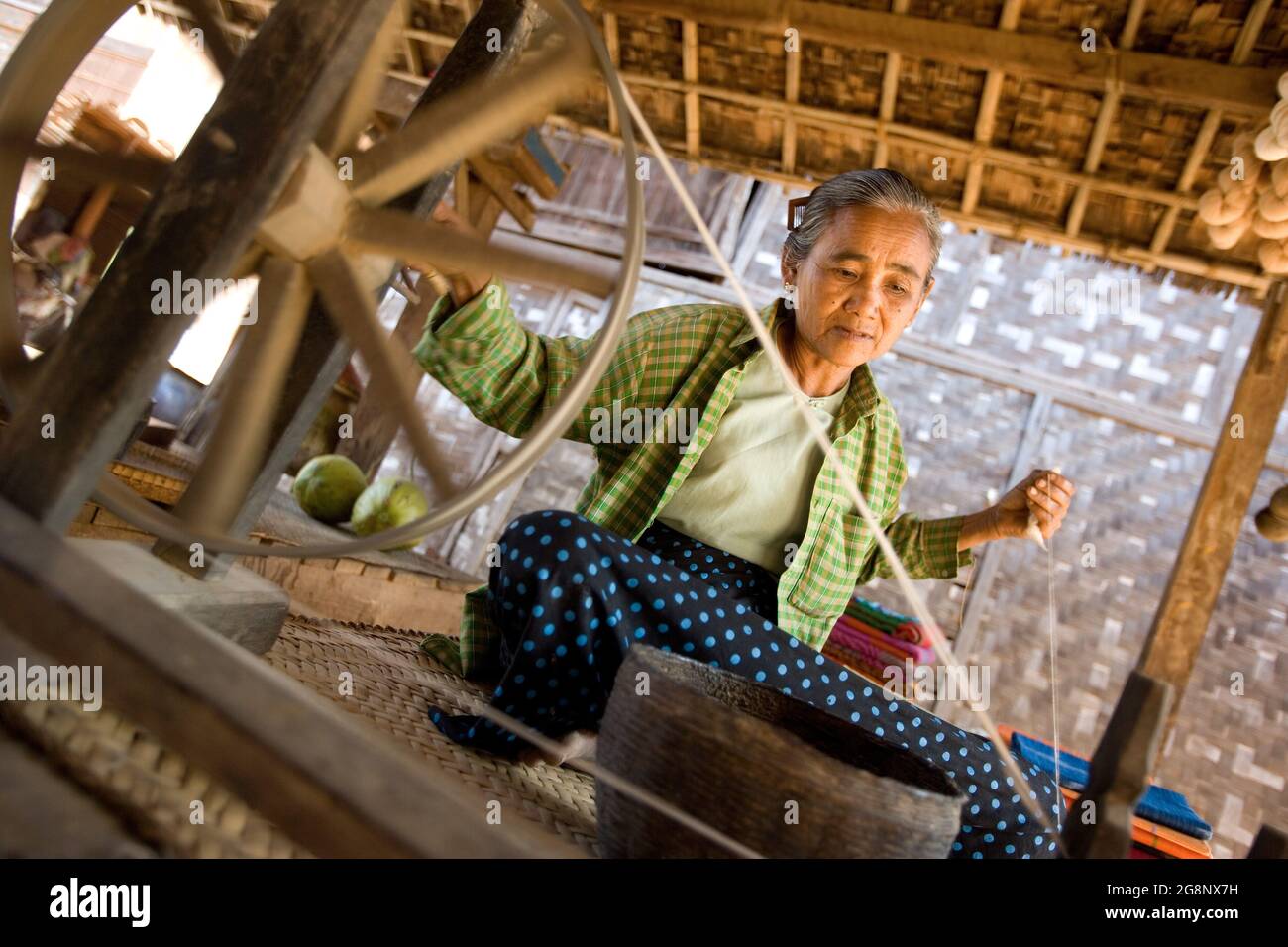 Old lady spinning hi-res stock photography and images - Alamy