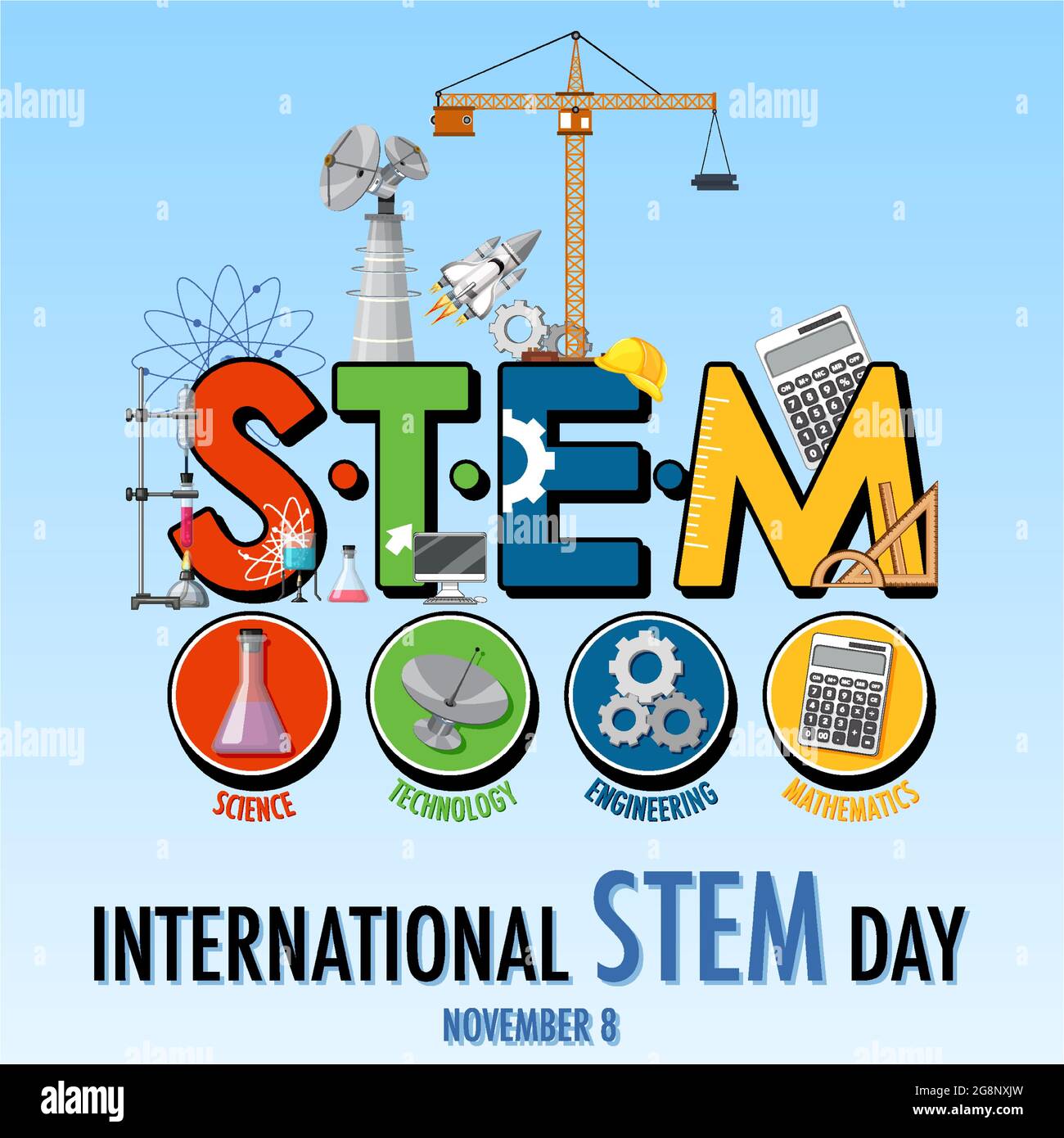 International STEM day on November 8th banner with STEM logo ...