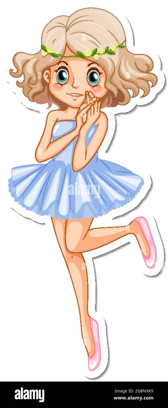 Little angel cartoon character sticker illustration Stock Vector Image ...