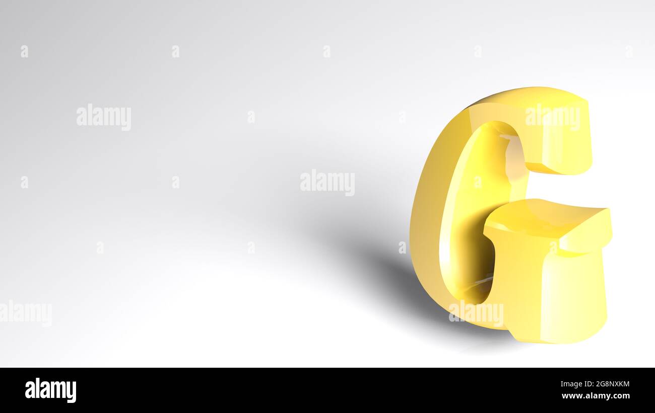 White background with G letter - 3D rendering illustration Stock Photo ...