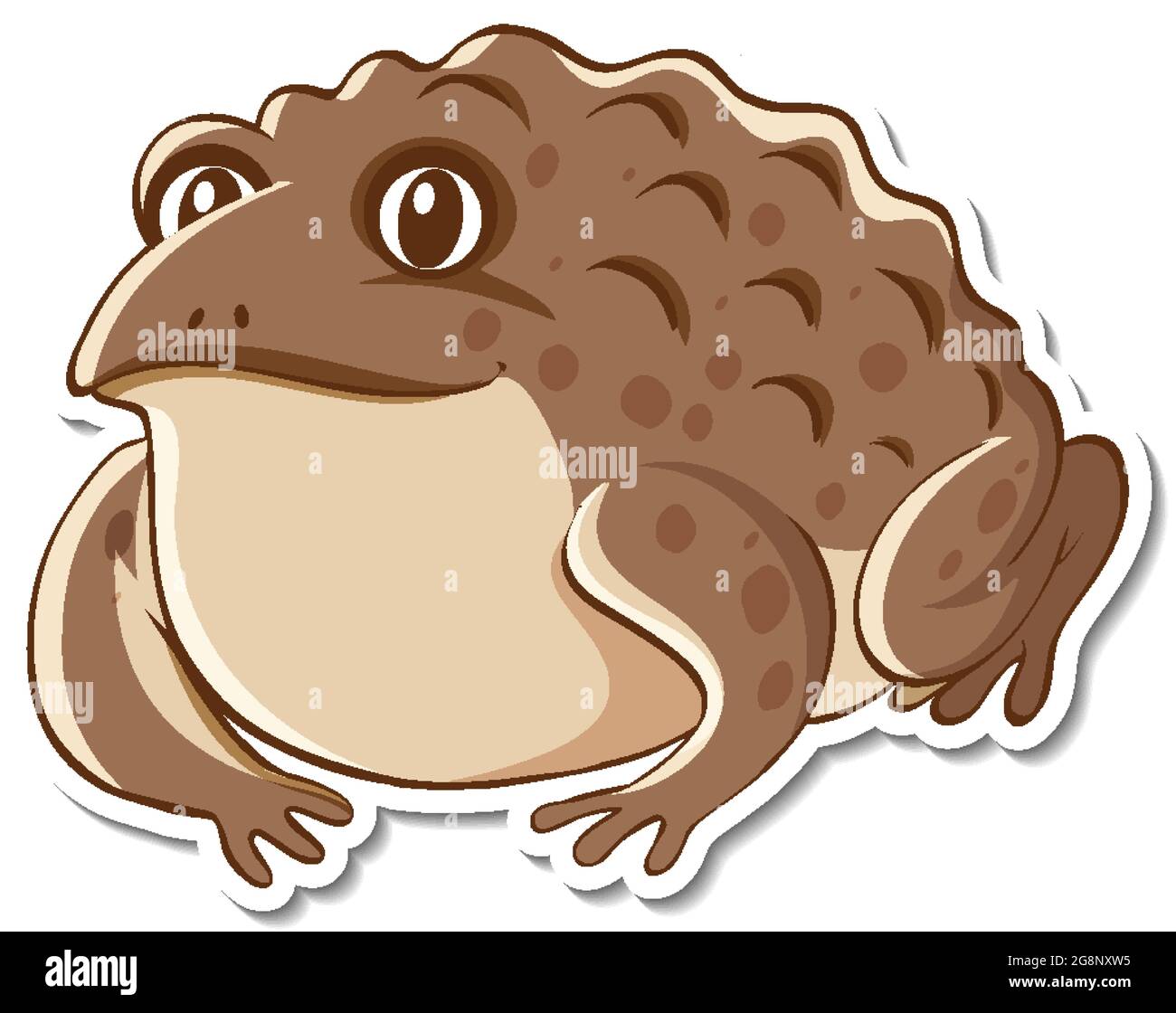 Sticker design with cute toad isolated illustration Stock Vector Image ...