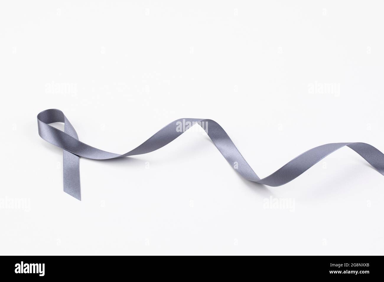 gray ribbon on white background Stock Photo - Alamy