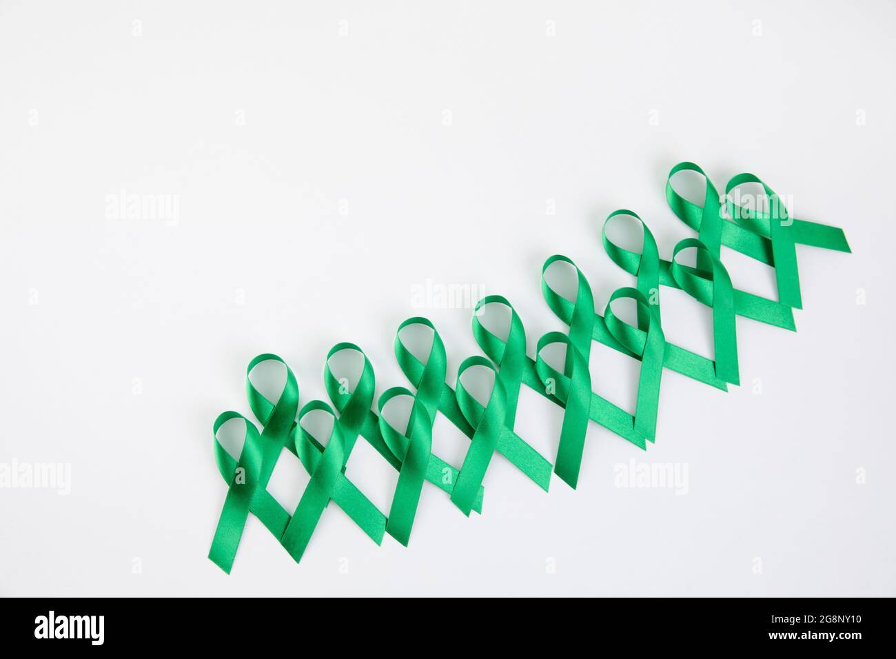 green ribbon frame on white background Stock Photo - Alamy