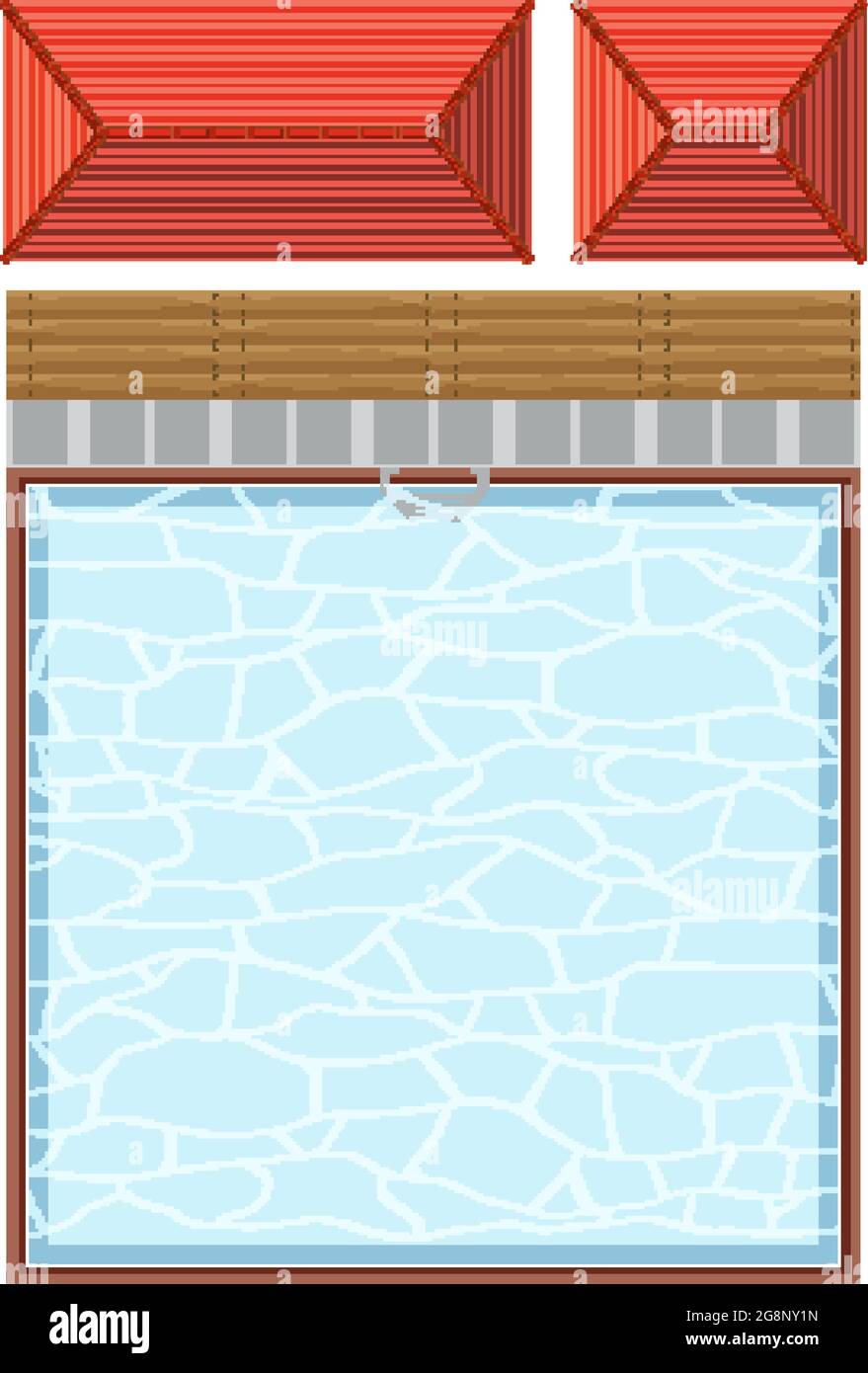 Top view of swimming pool on white background illustration Stock Vector ...