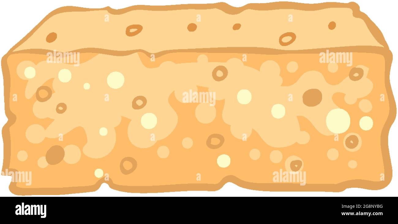 Sponge in cartoon style isolated on white background illustration Stock ...