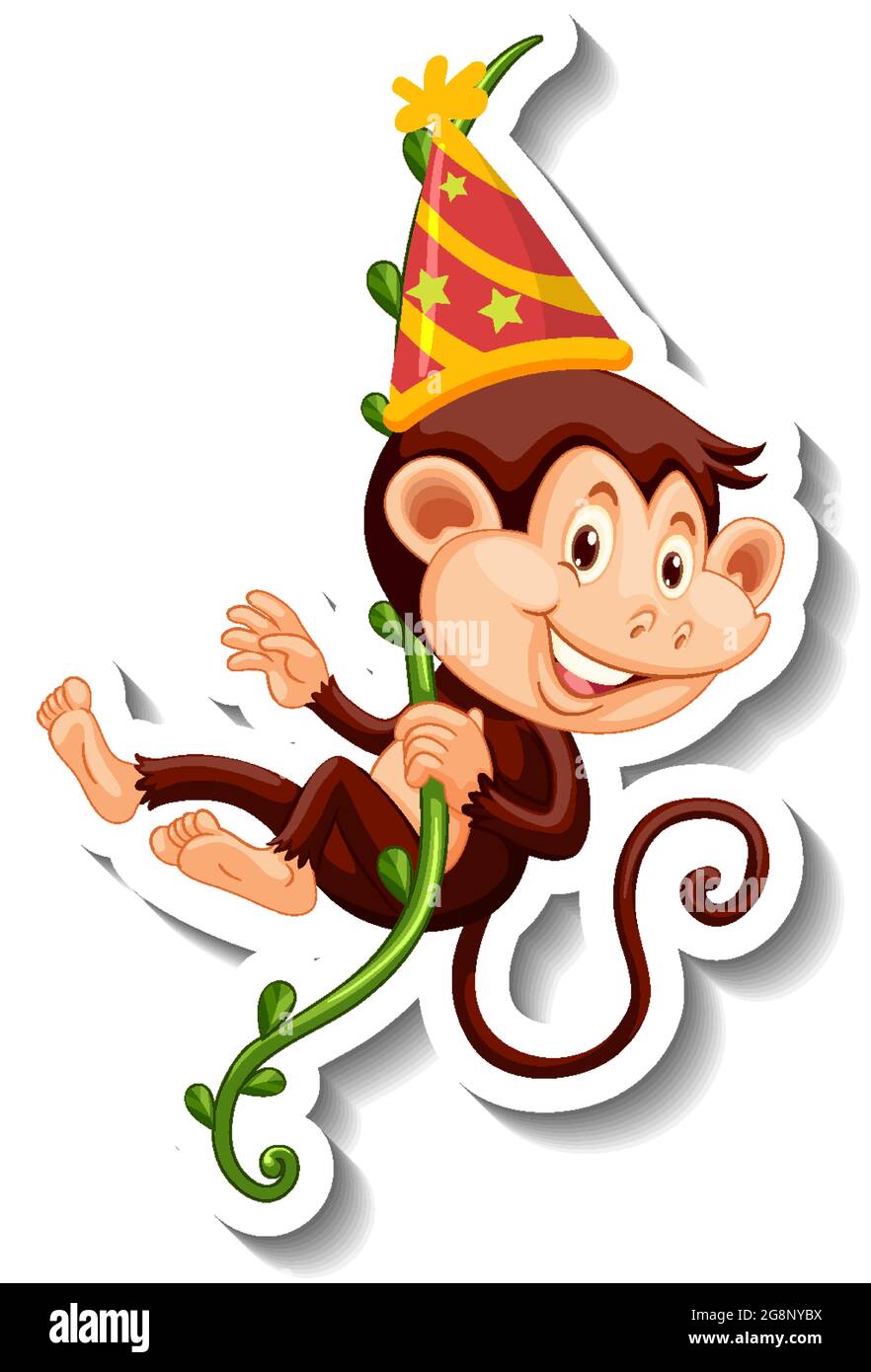 Cartoon monkey wearing hat hi-res stock photography and images - Alamy