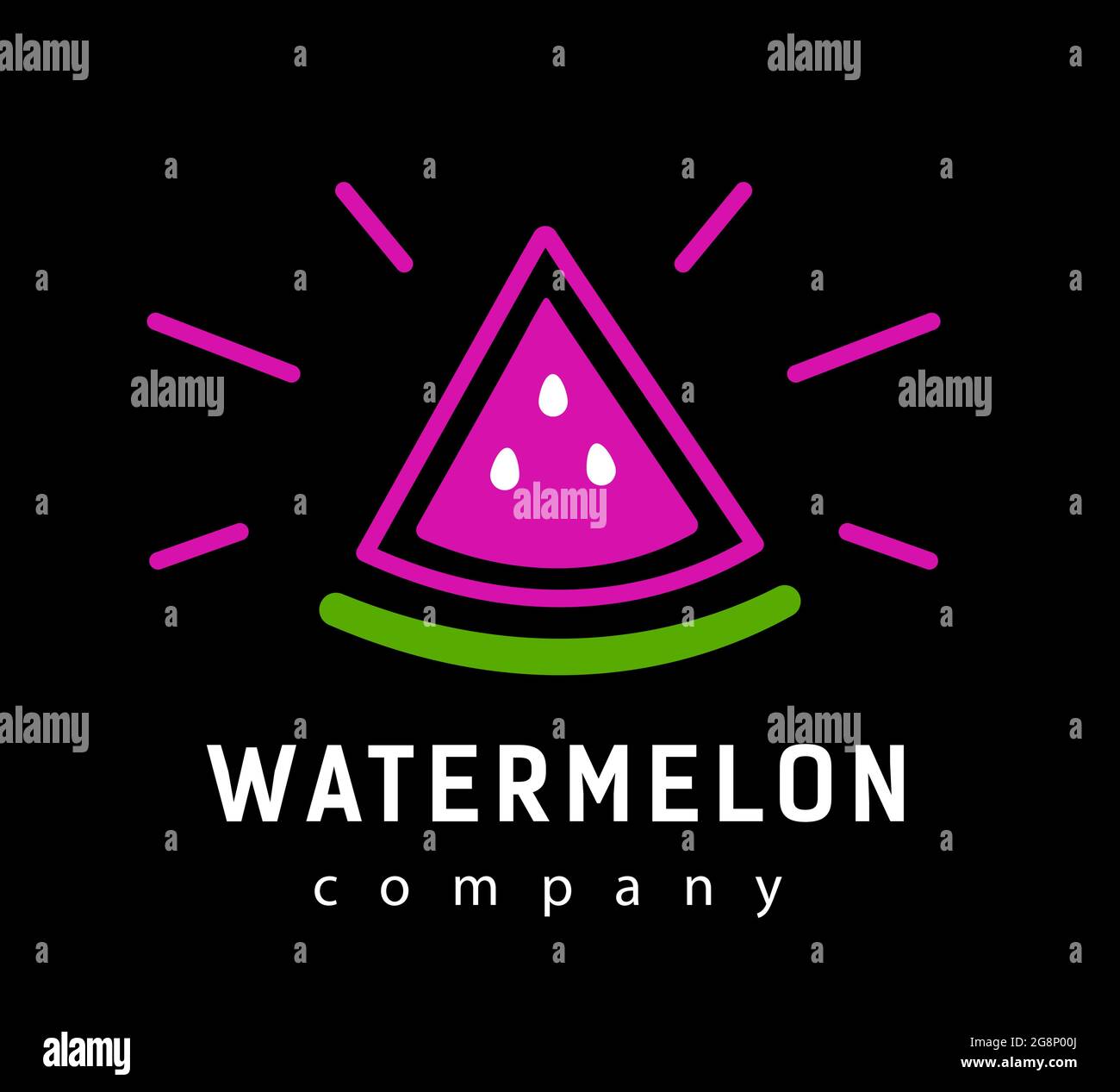 Abstract pink slice watermelon. Logo concept for healthy food or juice ...