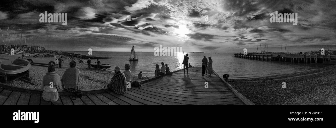 Whitstable Seafront Black and White Stock Photos & Images - Alamy