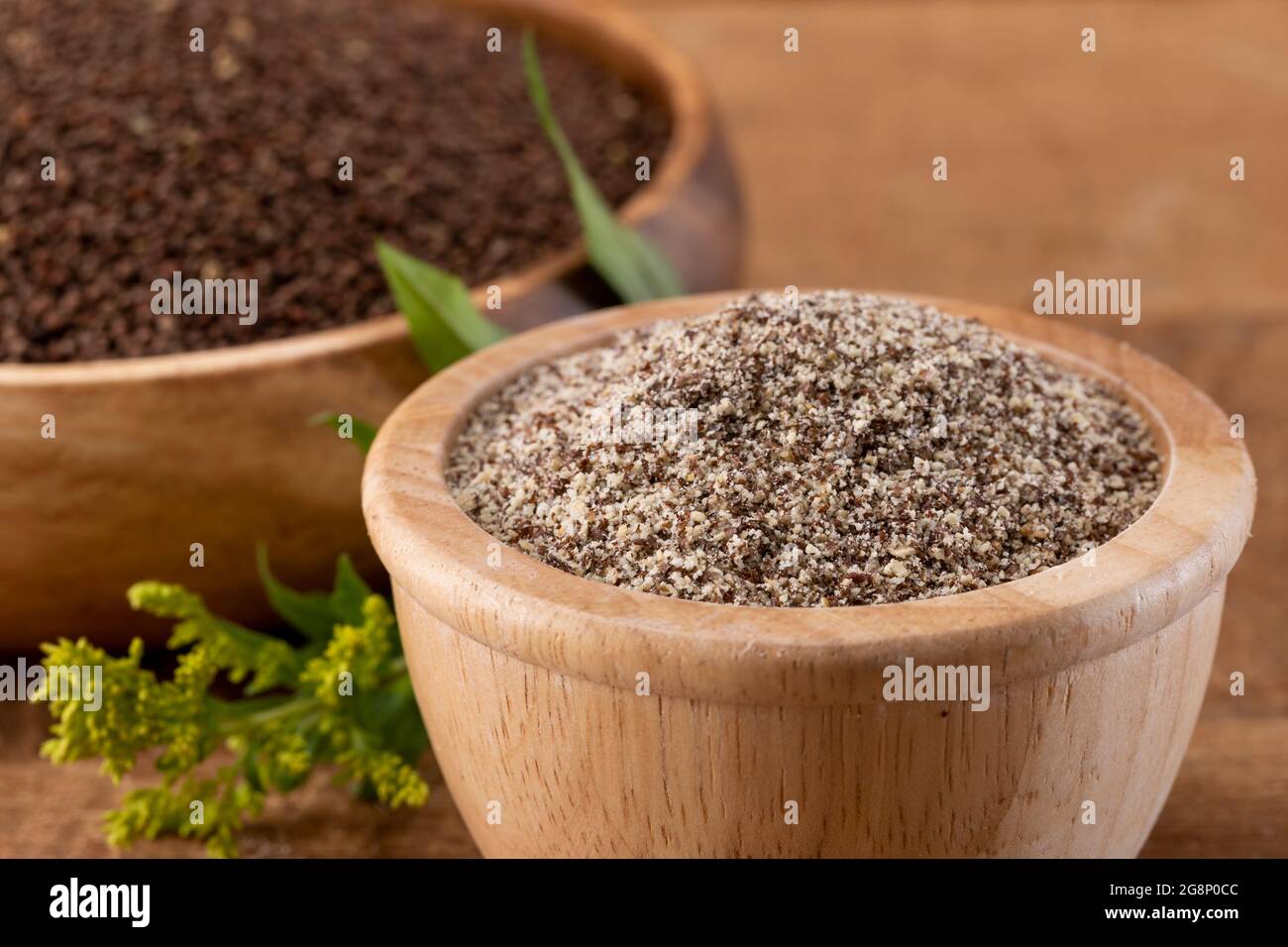 perilla seed and perilla seed powder Stock Photo - Alamy