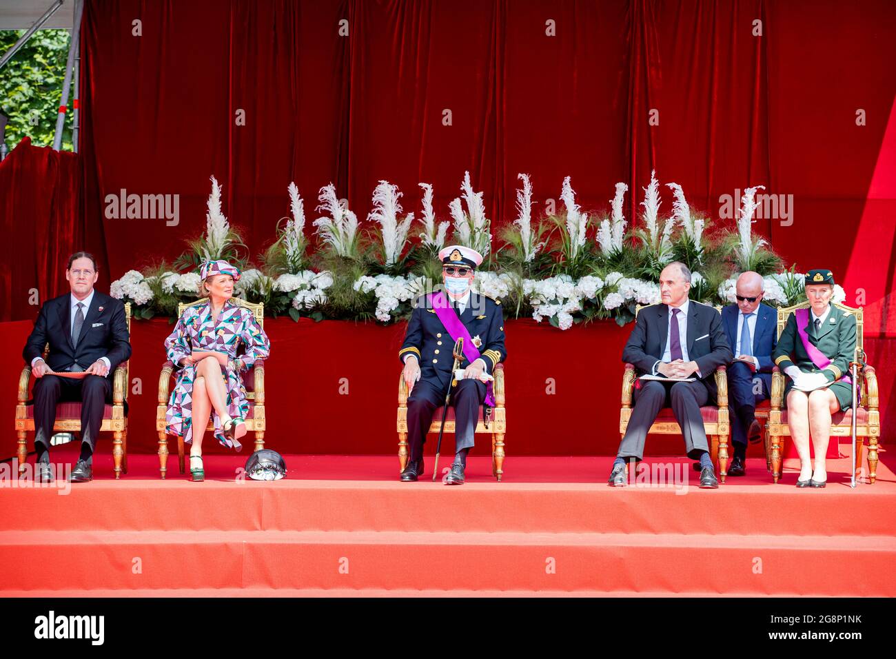 BRUSSELS - King Philippe, Queen Mathilde, Princess Elisabeth, Prince ...