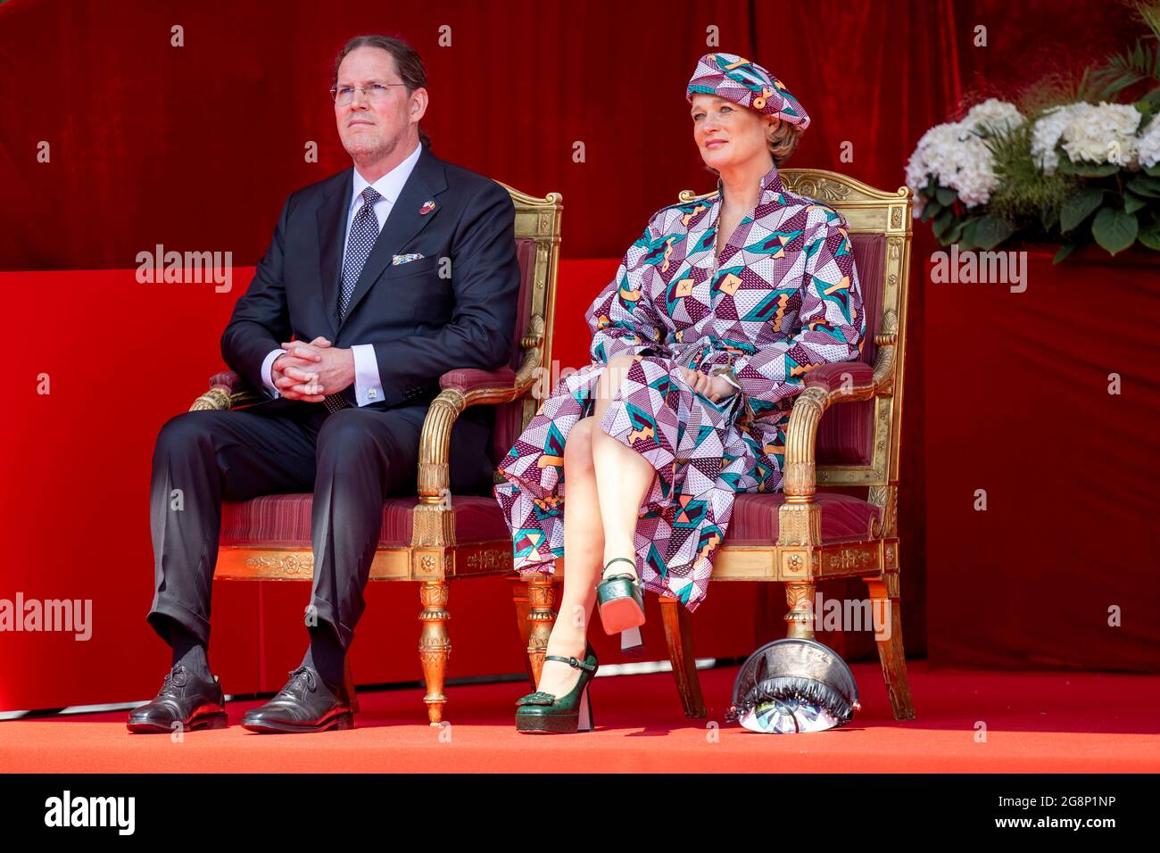 BRUSSELS - King Philippe, Queen Mathilde, Princess Elisabeth, Prince ...