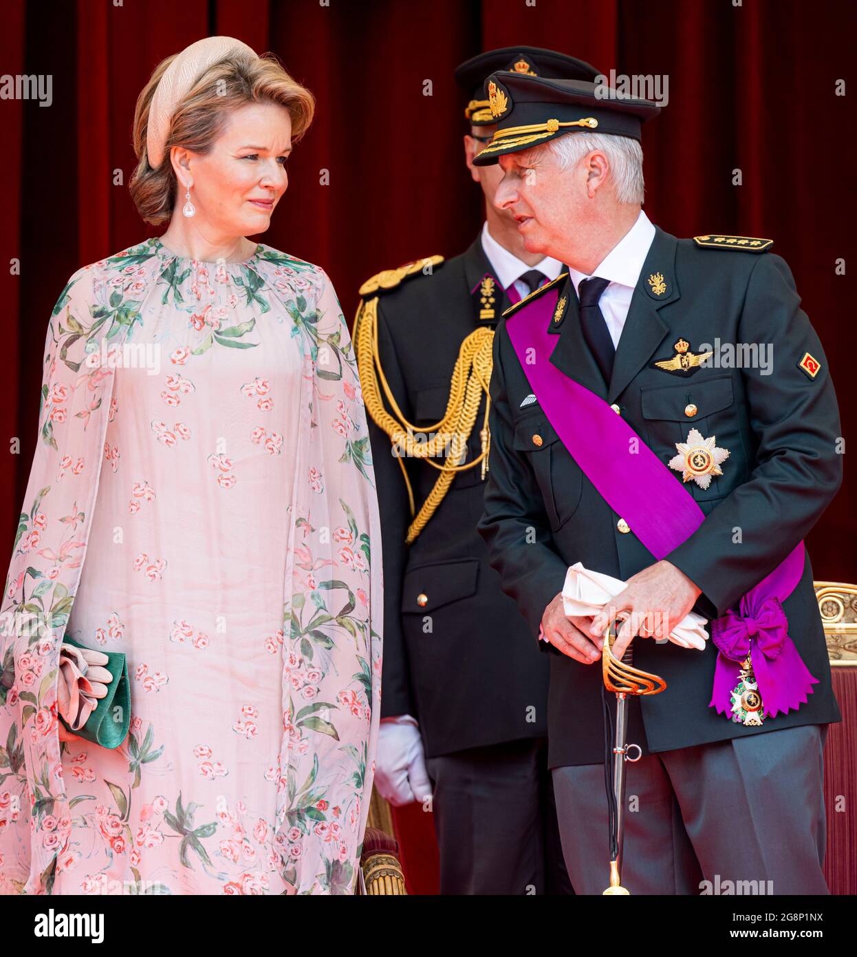 BRUSSELS - King Philippe, Queen Mathilde, Princess Elisabeth, Prince ...