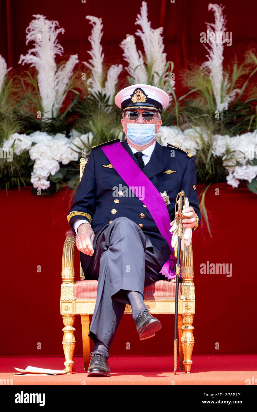 BRUSSELS - King Philippe, Queen Mathilde, Princess Elisabeth, Prince ...