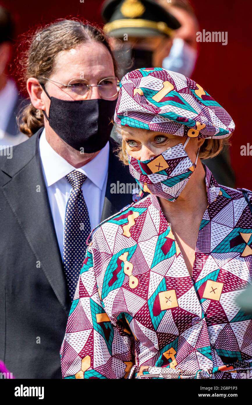 BRUSSELS - King Philippe, Queen Mathilde, Princess Elisabeth, Prince ...