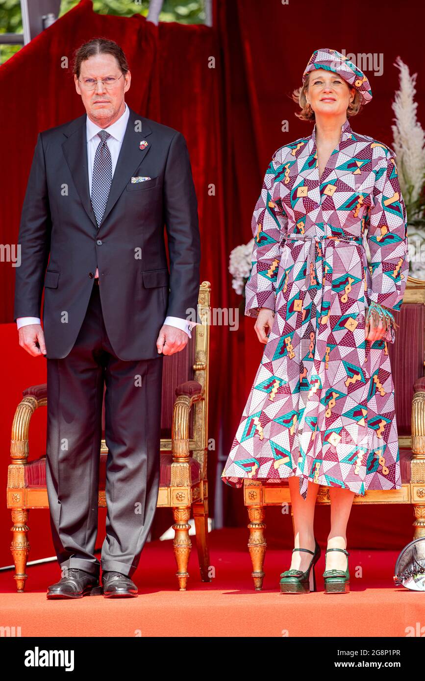 BRUSSELS - King Philippe, Queen Mathilde, Princess Elisabeth, Prince ...
