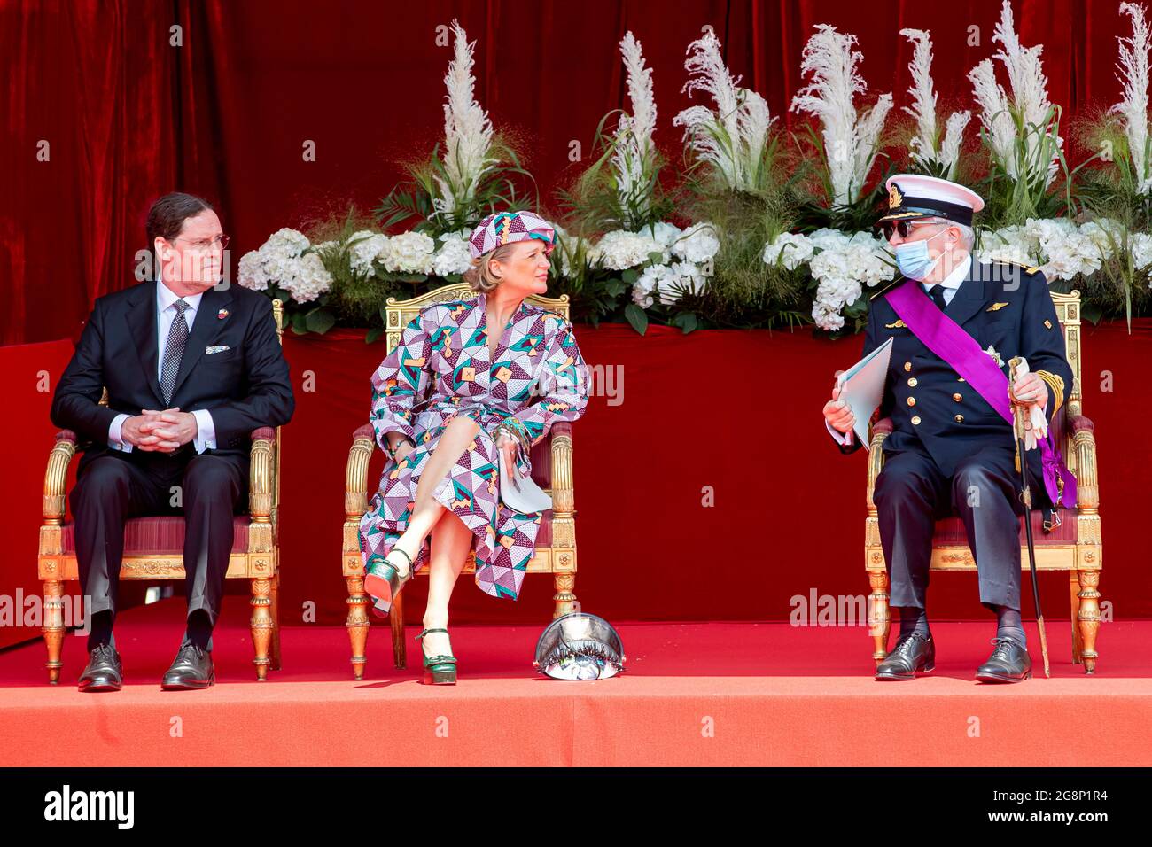 BRUSSELS - King Philippe, Queen Mathilde, Princess Elisabeth, Prince ...