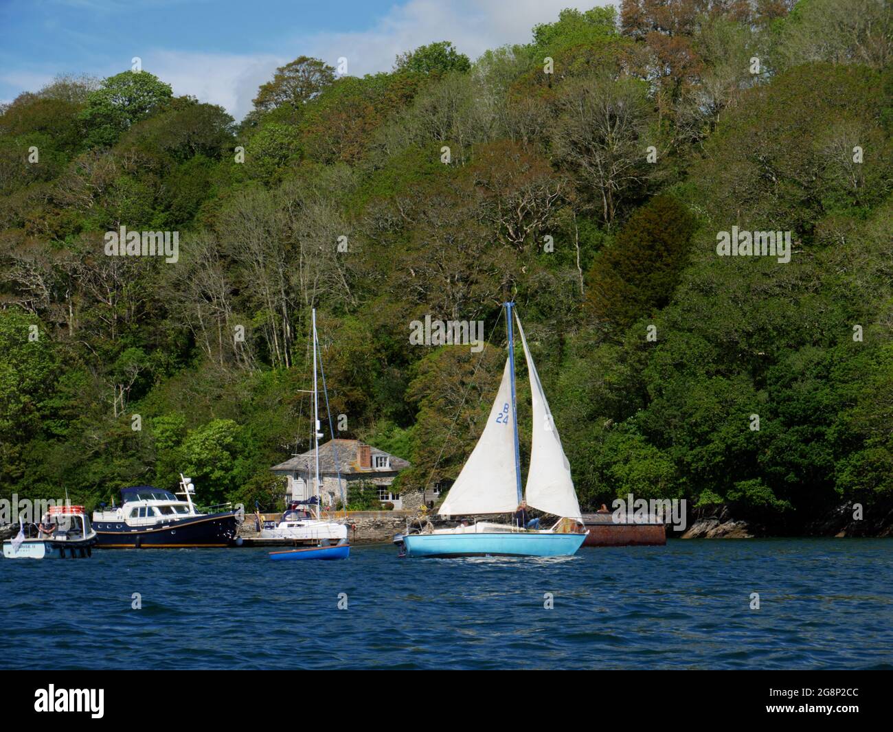 Sailing on the River Fowey, Cornwall Stock Photo - Alamy