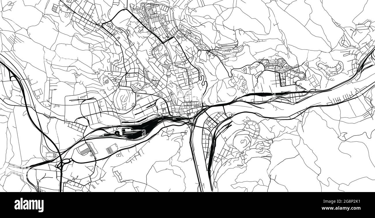 Urban vector city map of usti nad labem, Czech Republic, Europe Stock ...
