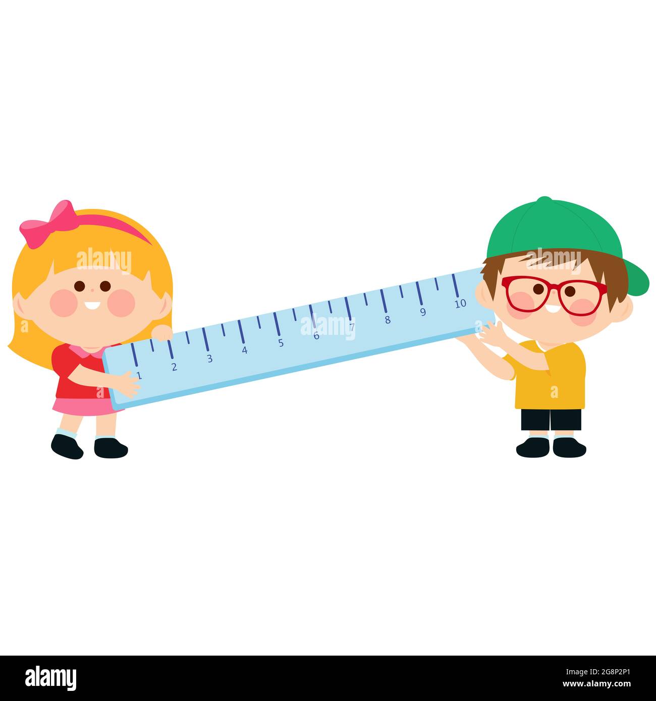 Children measuring with ruler hi-res stock photography and images - Alamy