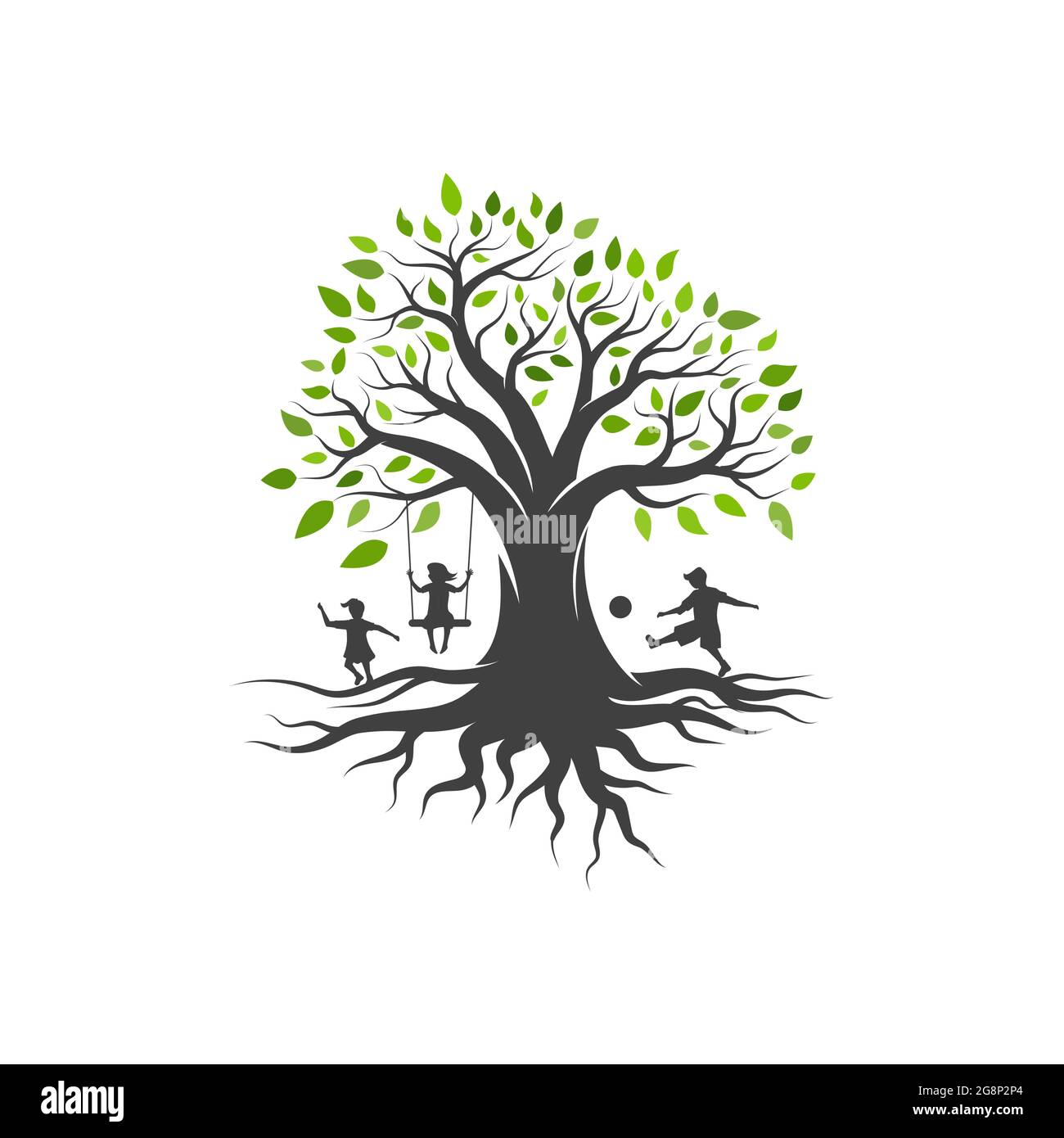 kids tree logo Vector icon design illustration Template Stock Vector ...