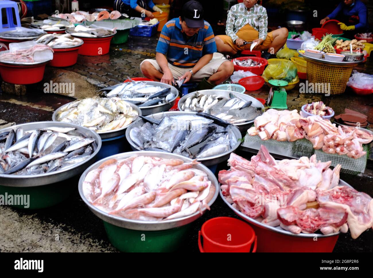 A street market in Ho Chi Minh City (HCMC), Vietnam, showcasing the ...