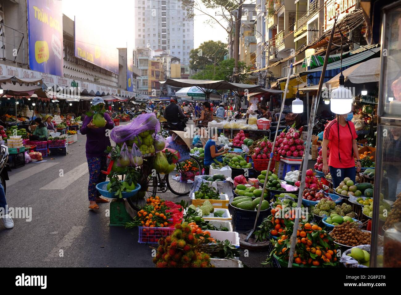 A street market in Ho Chi Minh City (HCMC), Vietnam, showcasing the ...