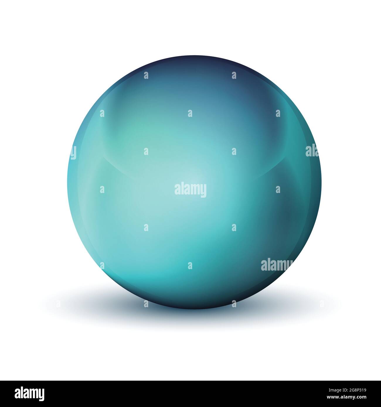 Glass blue ball or precious pearl. Glossy realistic ball, 3D abstract ...