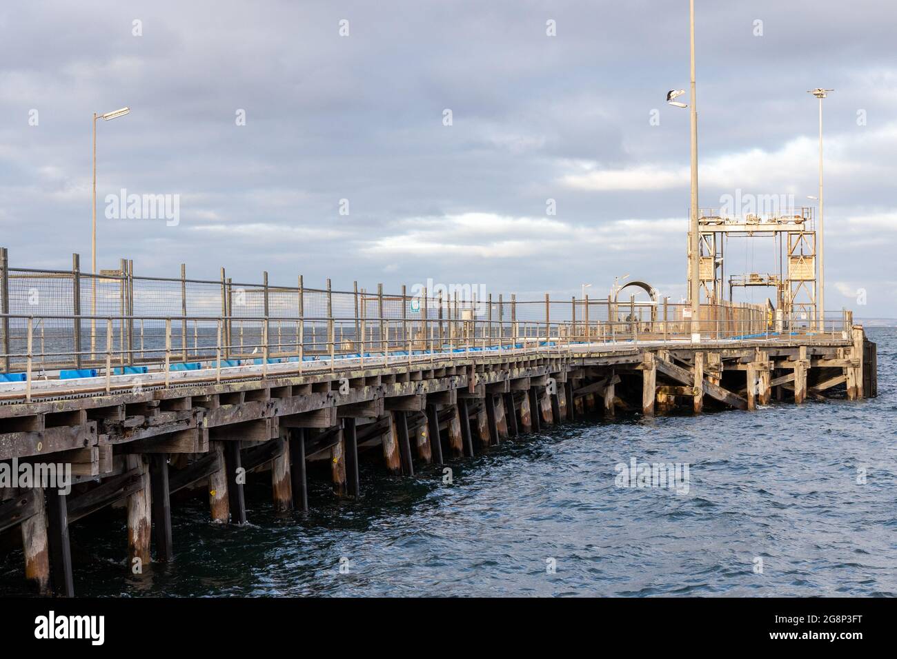 The kingscote jetty and crane located on Kangaroo Island South ...